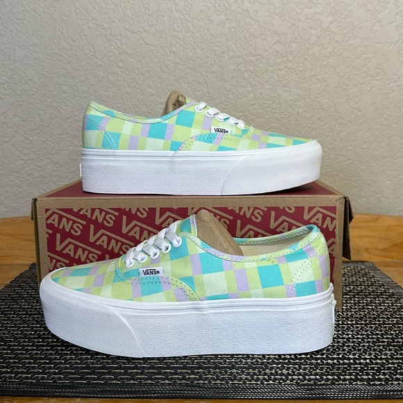Vans | Shoes | Vans Authentic Stacked Pastel Picnic Mixed Plaid ...